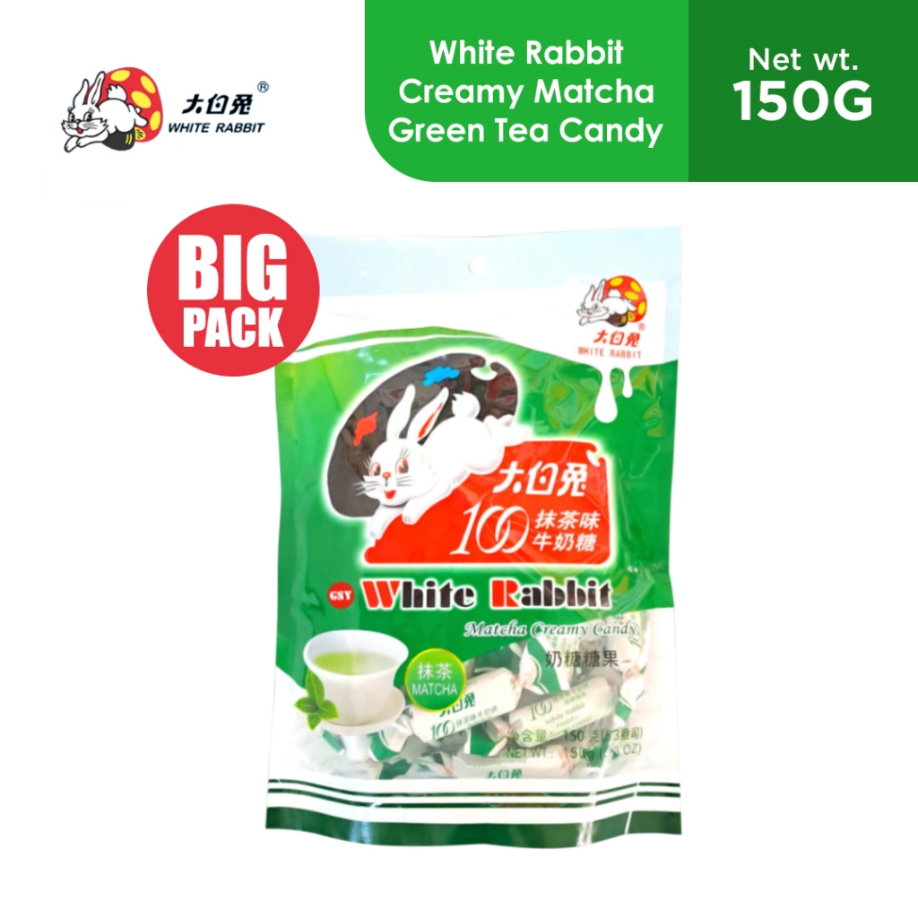 White Rabbit Creamy Matcha Green Tea Candy BIG PACK - 150g | Shopee ...