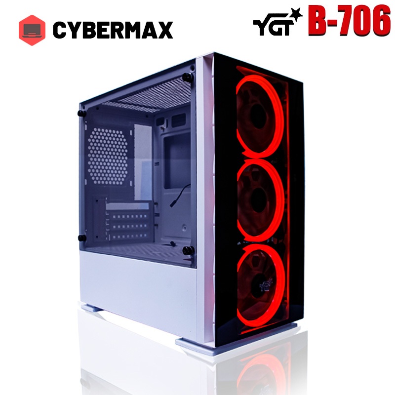 YGT B-706 PC Case Tempered Glass MATX Gaming Desktop Case | Shopee ...