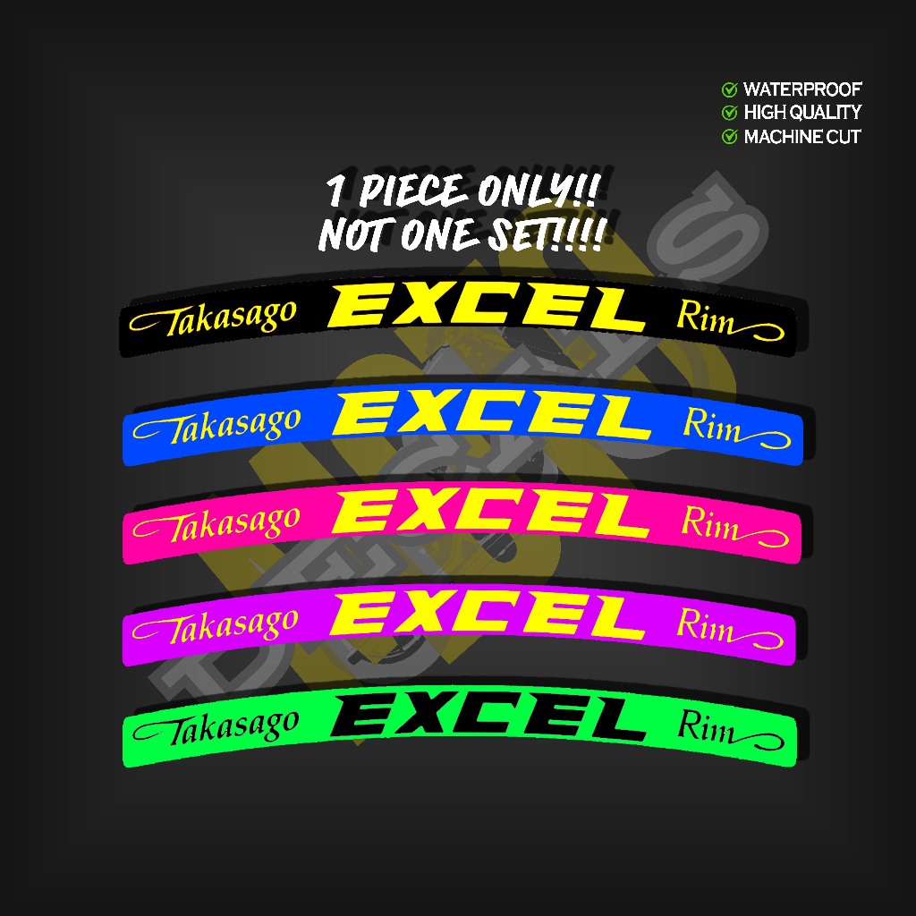Takasago Excel Rim Sticker - SOLD PER PIECE NOT ONE SET!! | Shopee ...