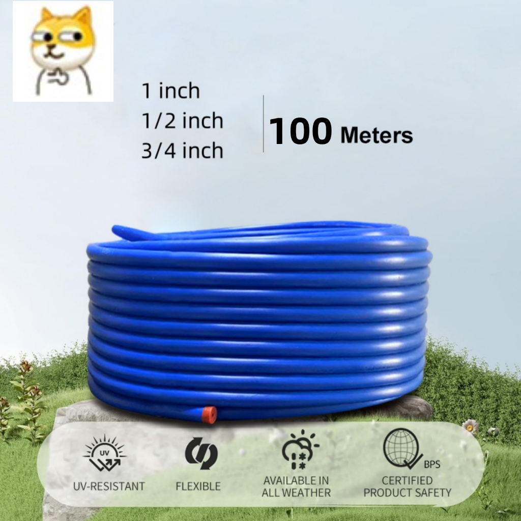PVC Water Pipe 50m 100m Tubing Waterline SIZE 1/2" 3/4" PVC Pipes PE ...