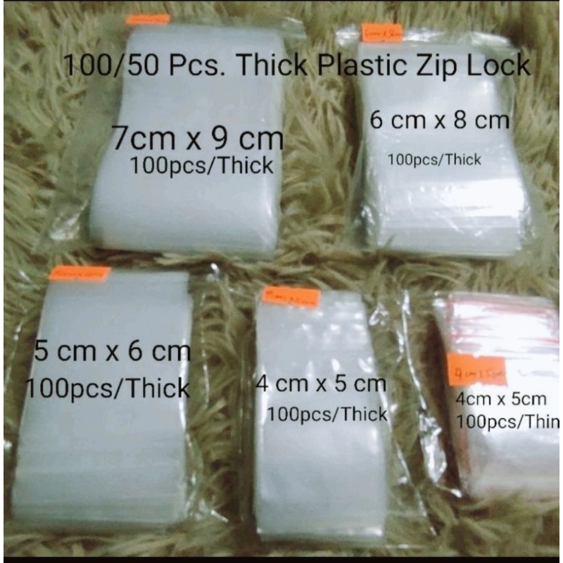 100 / 50 Pcs. Thick Plastic Self Sealing Zip Lock | Shopee Philippines