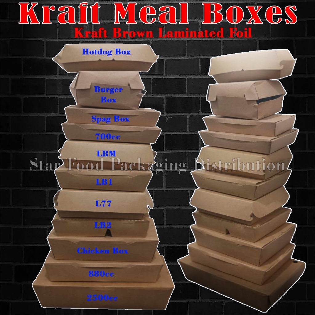 Meal Box Brown & Silver Spaghetti, 700cc, Lb1, 880cc, Lb2, Hotdog ...