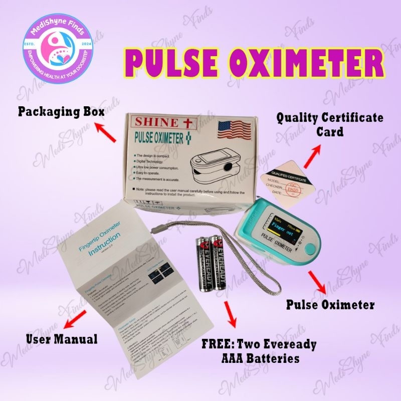 Finger Pulse Oximeter, (SpO2) Blood Oxygen Saturation Monitor with ...