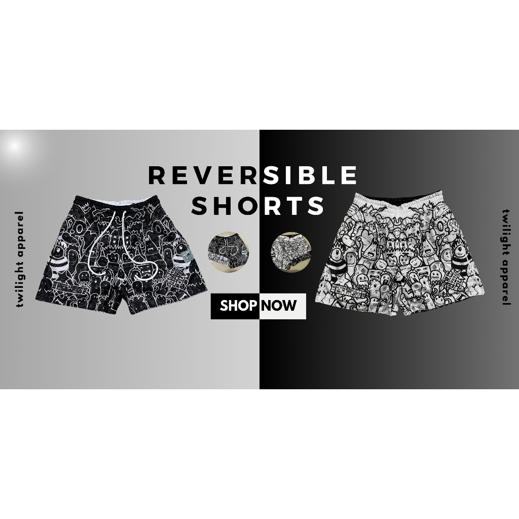 Twilight DOODLE REVERSIBLE SUBLI Mesh Shorts | Shopee Philippines