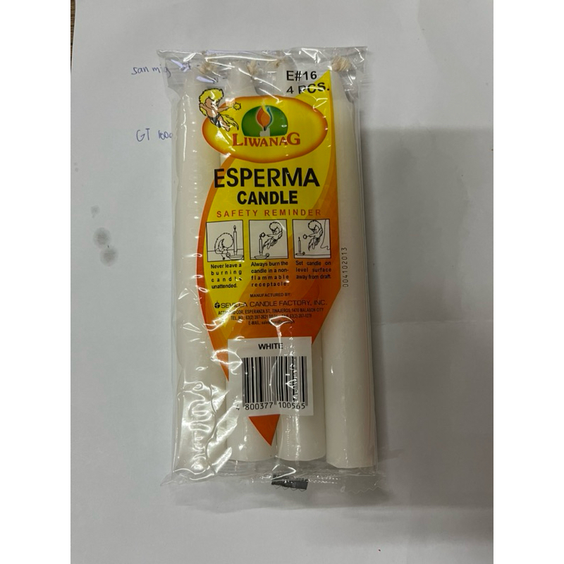 LIWANAG CANDLE E#16 WHITE 4pcs | Shopee Philippines