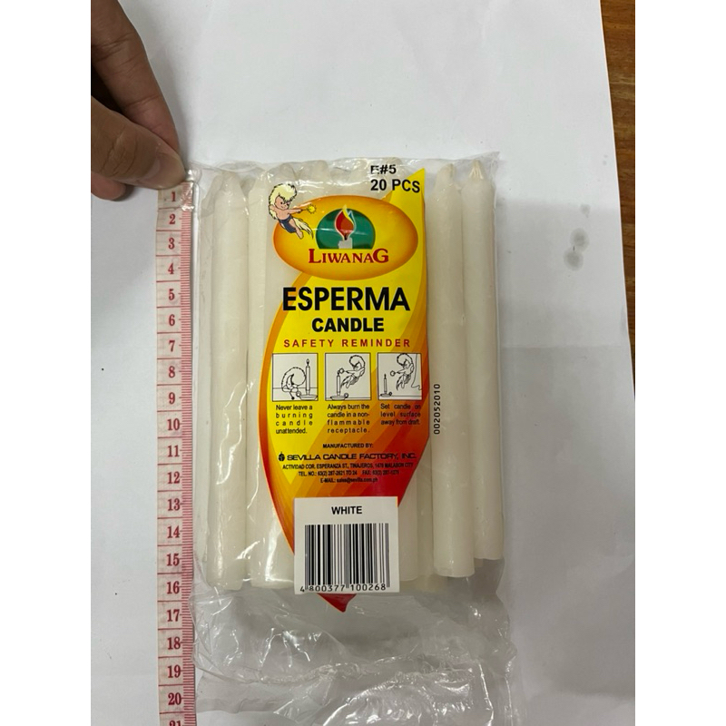 LIWANAG CANDLE E#5 WHITE 20pcs | Shopee Philippines