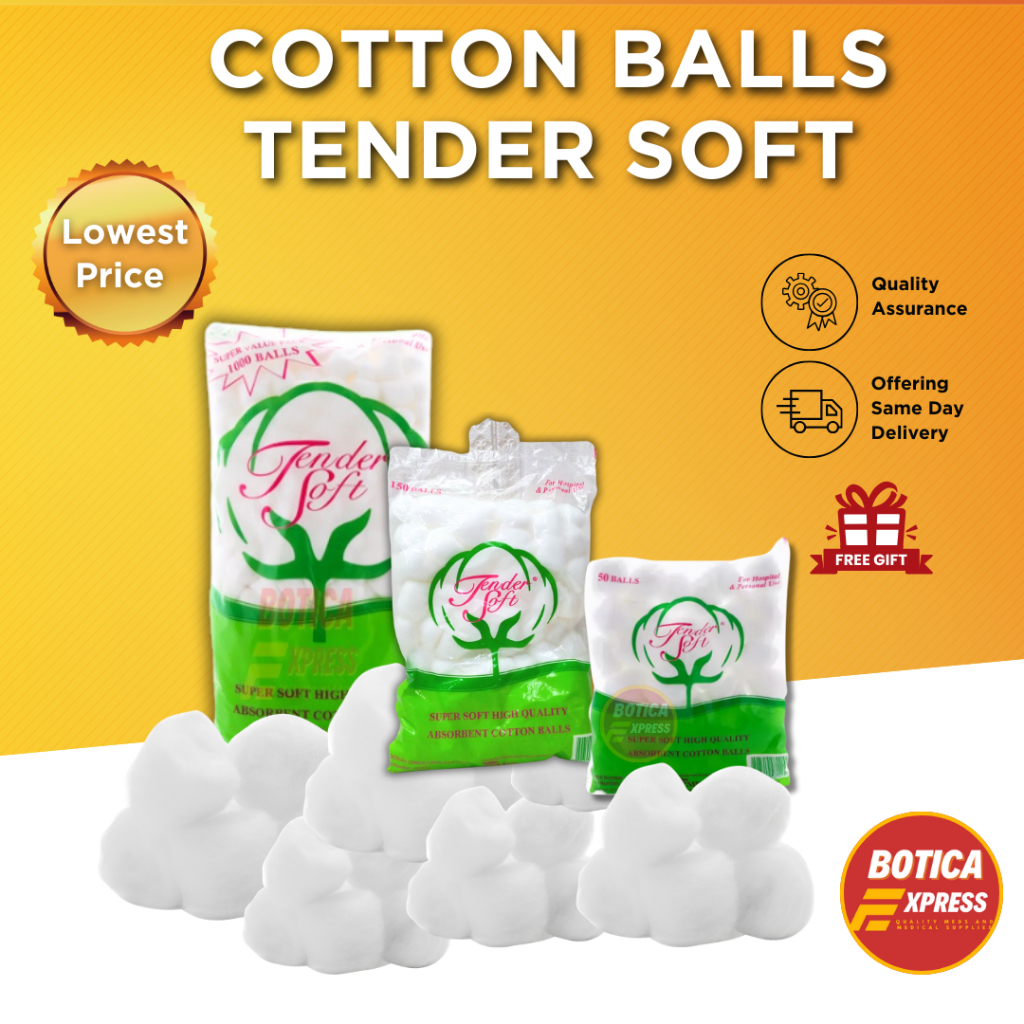 Cotton Balls Tender Soft 50s | 150s | 300s Balls | Shopee Philippines