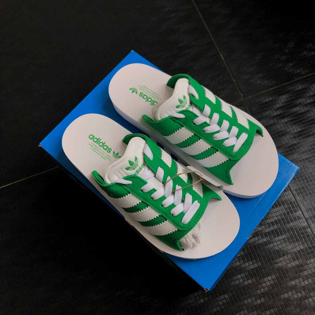 ORIGINAL GAZELLE BEACH SLIDE GREEN WOMEN SLIDE | JQ7426 | Shopee ...