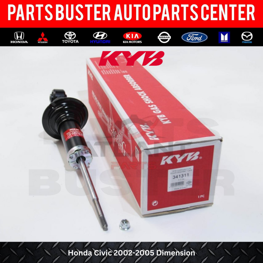 KYB Excel-G Rear Shock Absorber for Honda Civic 2002-2005 Dimension ...