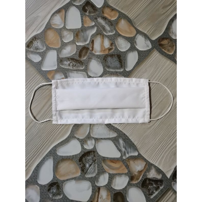 Plain white mask Micro cotton fiber 1 Pleats design and Long mask ...