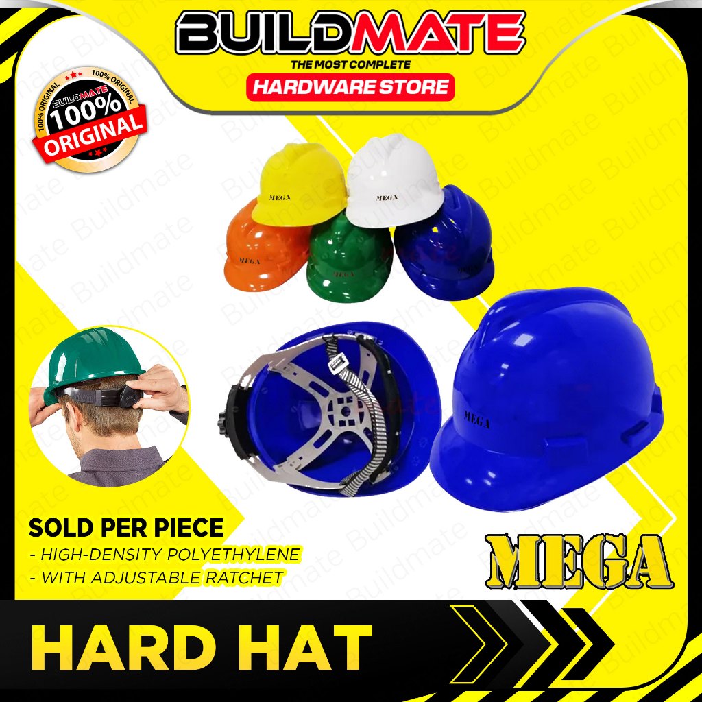 BUILDMATE Mega Safety Helmet Protective Hard Hat Worksite Safety Head ...