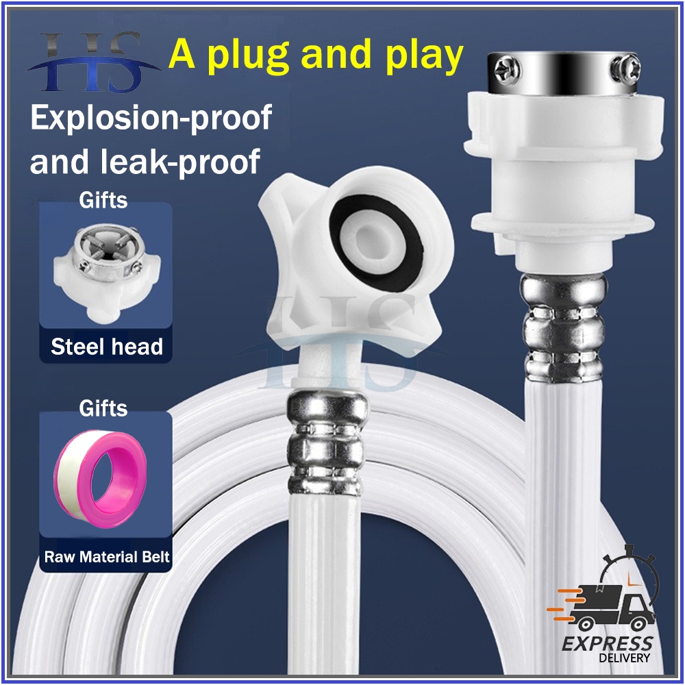 Washing Machine Water Inlet Pipe Automatic Hose Extension Tube【Free ...