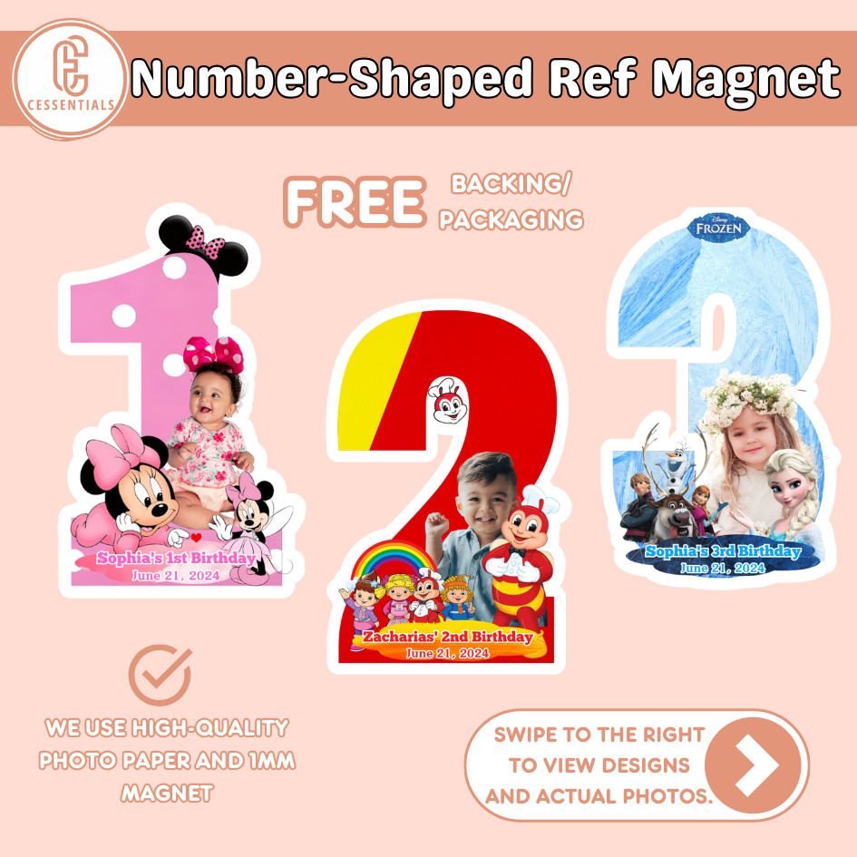 CESSENTIALS Personalized Number-Shaped Ref Magnet Souvenir / Number Cut ...