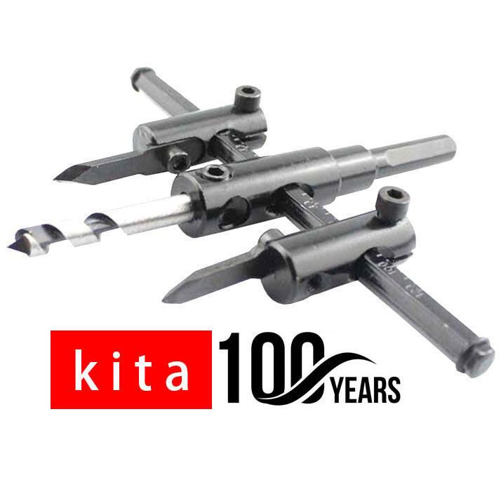 30-120mm Adjustable Wood Circle Hole Saw Drill Bit Cutter DIY Tool Kit ...