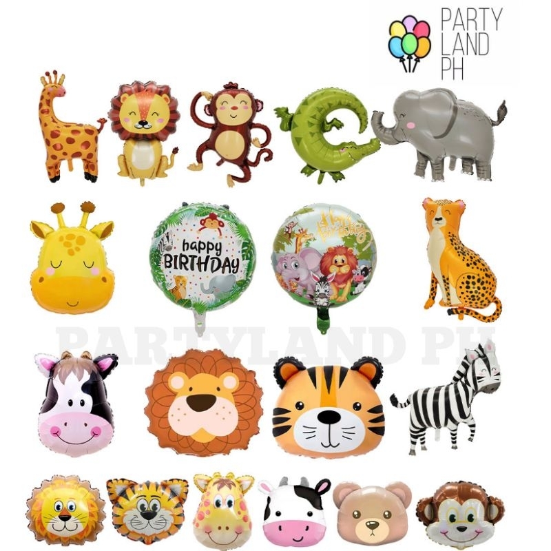 Animal Jungle Safari Lion Zebra Elephant Monkey Giraffe Crocodile ...