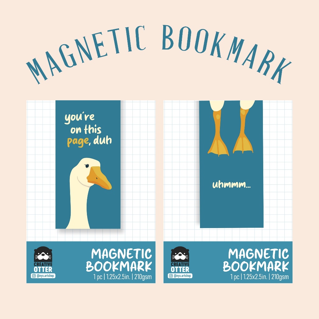 Funny Duck-Themed Magnetic Bookmark | Cute Animal Themed Bookmark for ...
