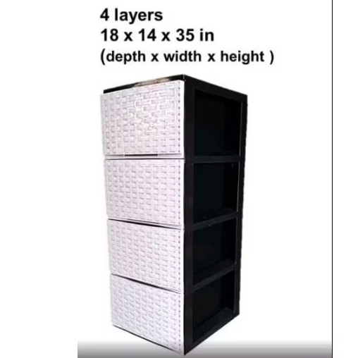 Collapsible Drawer Cabinet 4 Layer Wooven Design | Shopee Philippines