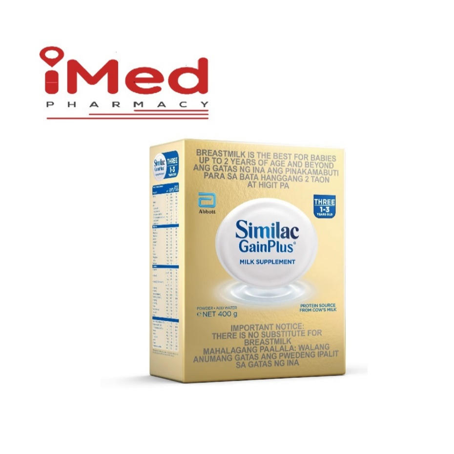Similac GainPlus Milk Supplement for 1-3 Years Old 400g - Brain and Eye ...
