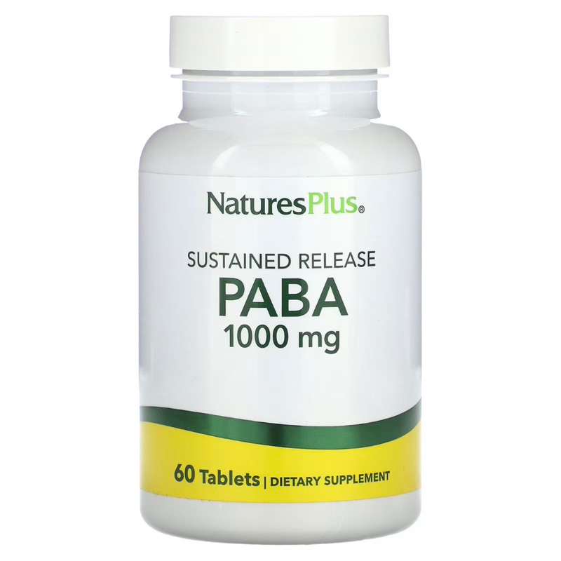 NaturesPlus Sustained Release PABA, 1,000 mg, 60 Tablets | Shopee ...