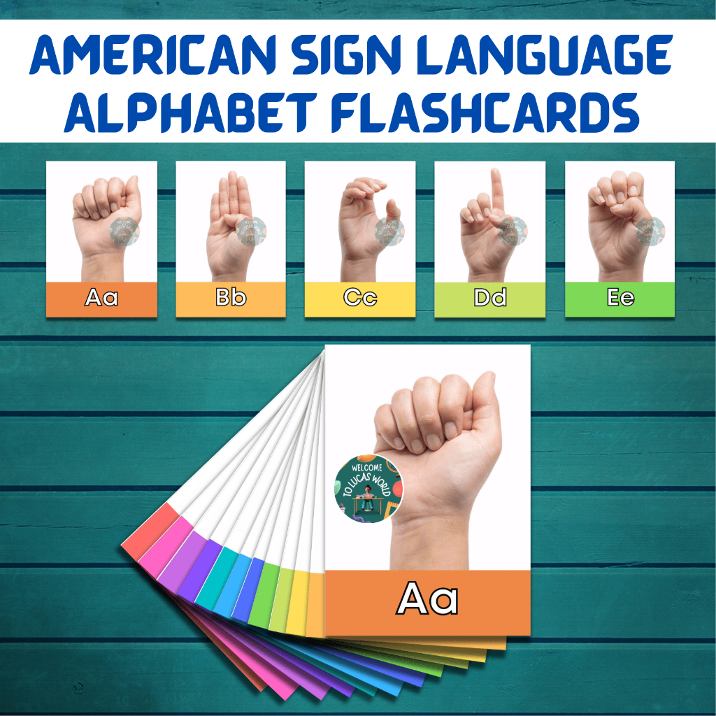 LAMINATED (ASL) AMERICAN SIGN LANGUAGE ALPHABET NUMBERS FLASHCARDS (ASL ...