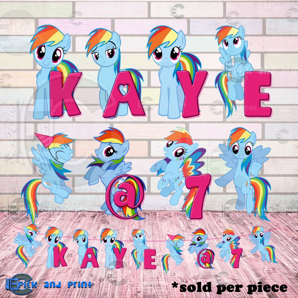 Personalized/Customized Rainbow Dash Character Name Banner Bunting ...