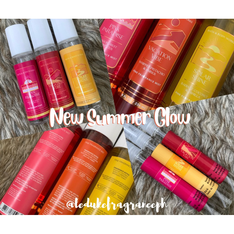NEW SUMMER GLOW COLLECTION BY BATH AND BODY WORKS DECANT 10ML ONLY ...