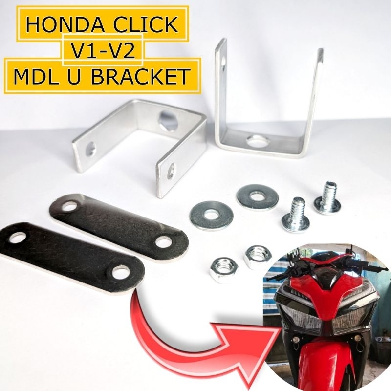 HONDA CLICK V1-V2 MINI DRIVING LIGHT U BRACKET COMPLETE SET | Shopee ...