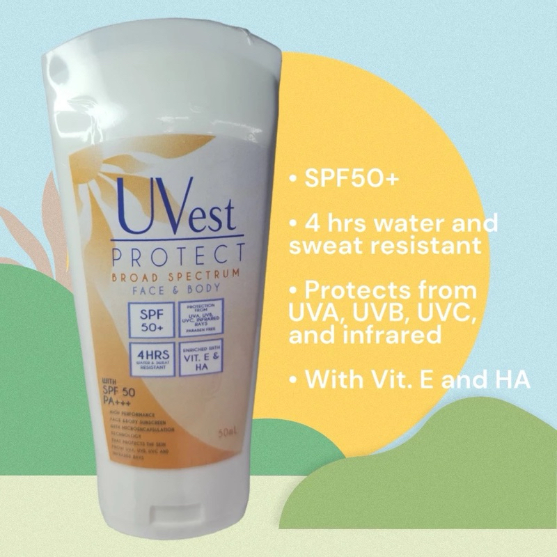 UVest Protect Broad Spectrum Sunscreen SPF50+ PA+++ 50mL | Shopee ...