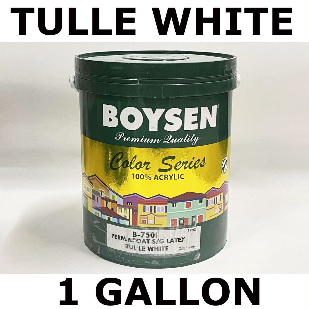 ( 4 LITER ) BOYSEN TULLE WHITE B-7501 PERMACOAT SEMI GLOSS LATEX FOR ...