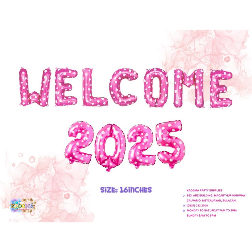 Welcome 2025 Foil Letters Pink Set 16's | Shopee Philippines
