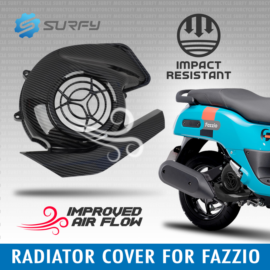 Product image YAMAHA Fazzio 125 Radiator Cover ABS Plastic 6D Carbon ...