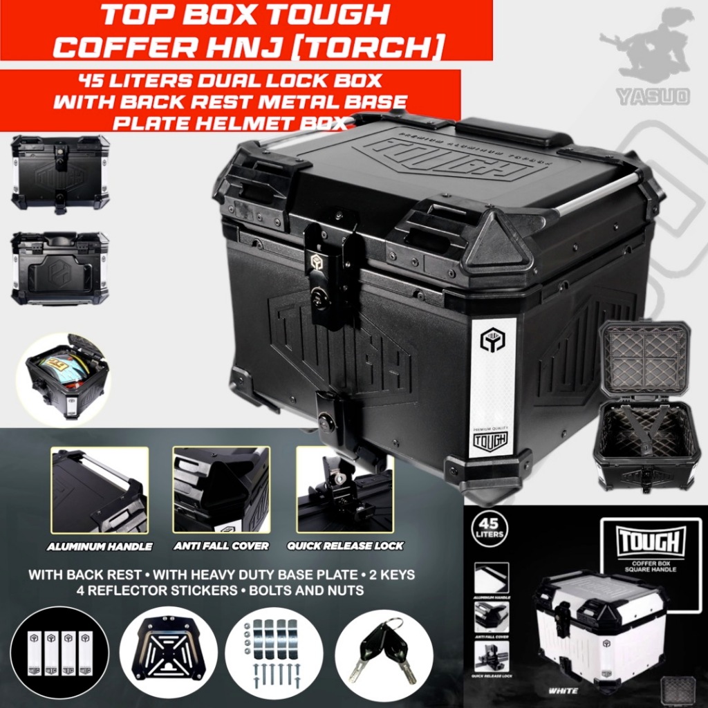TOUGH TOP BOX MOTORCYCLE 45LITER | Shopee Philippines