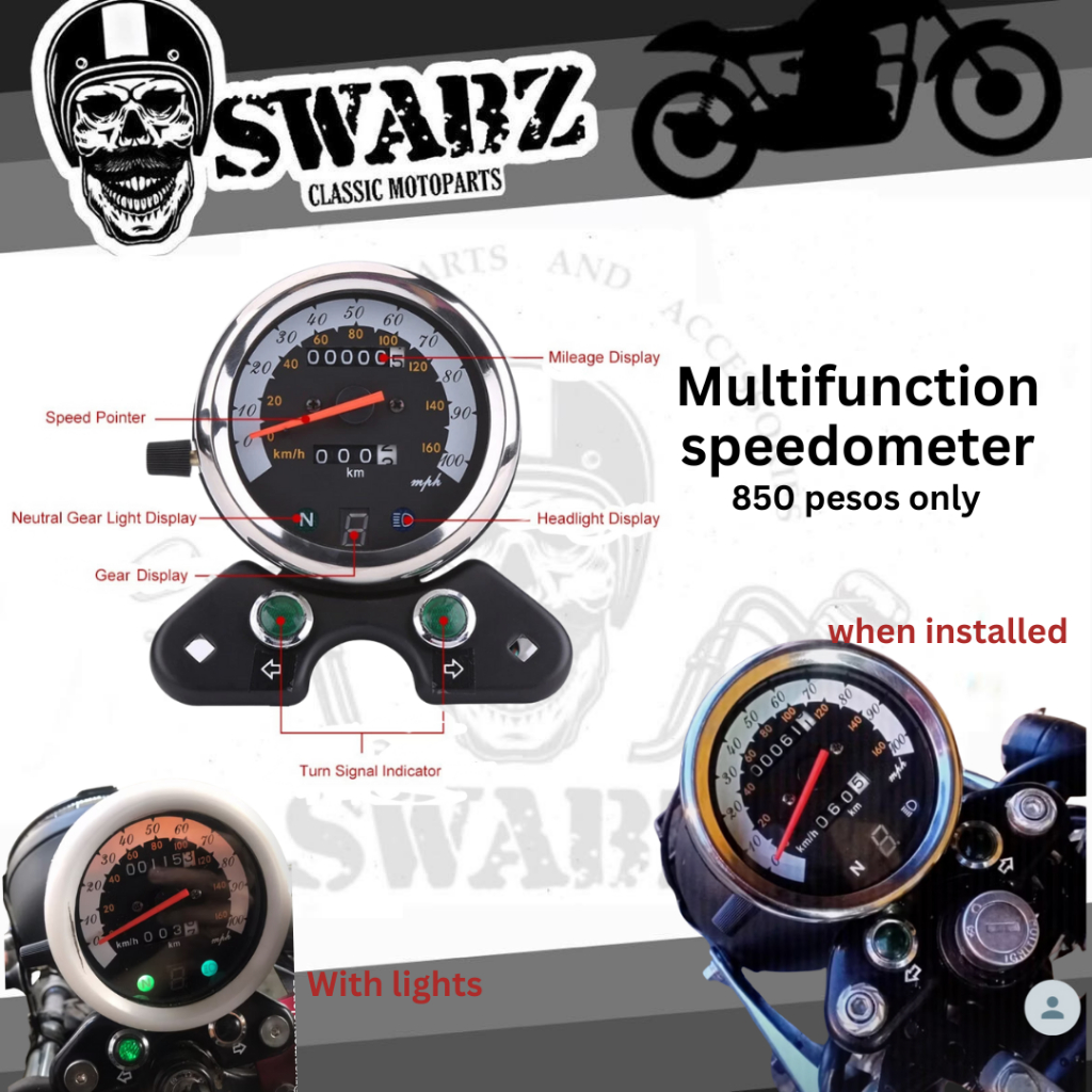 Multifunction speedometer classic motorcycle | Shopee Philippines