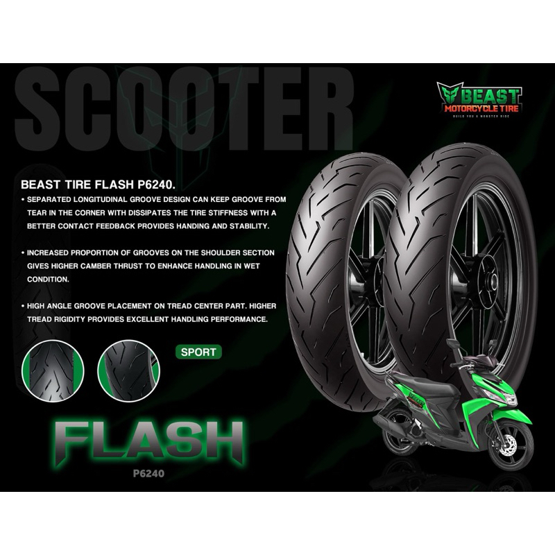 BEAST TIRE FLASH TUBELESS/FREE SEALANT | Shopee Philippines