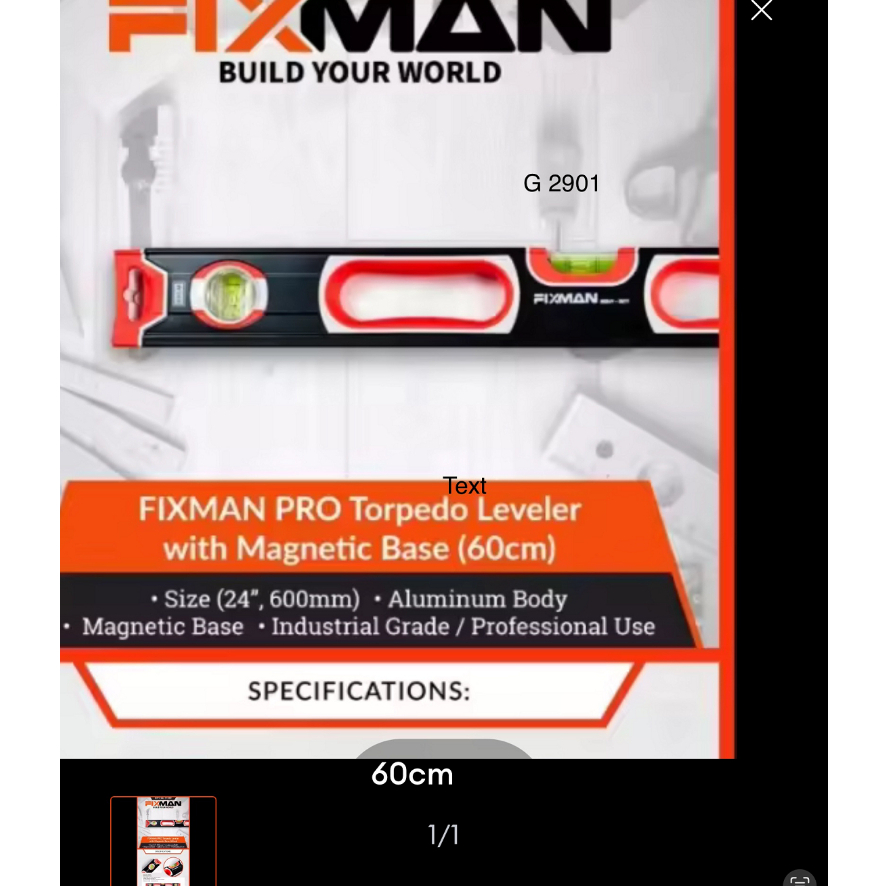 FIXMAN Pro Torpedo Leveler With Magnetic Base (60cm, 2ft) (90cm, 3ft ...