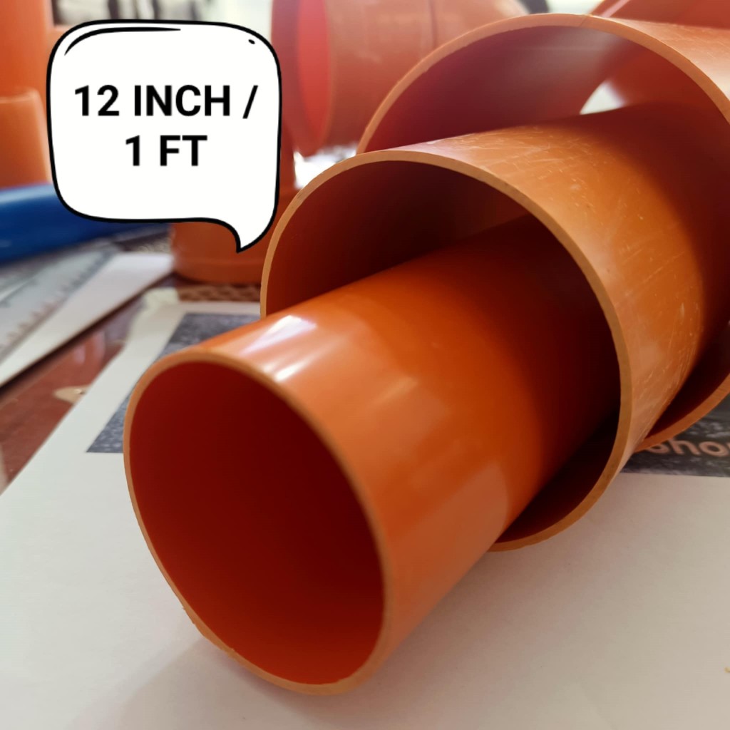 (1 FEET / 12 INCH LENGTH) BIOPIPE PVC PIPE ORANGE S600 SIZE 2" 3" 4" | SANITARY PIPE | Shopee ...