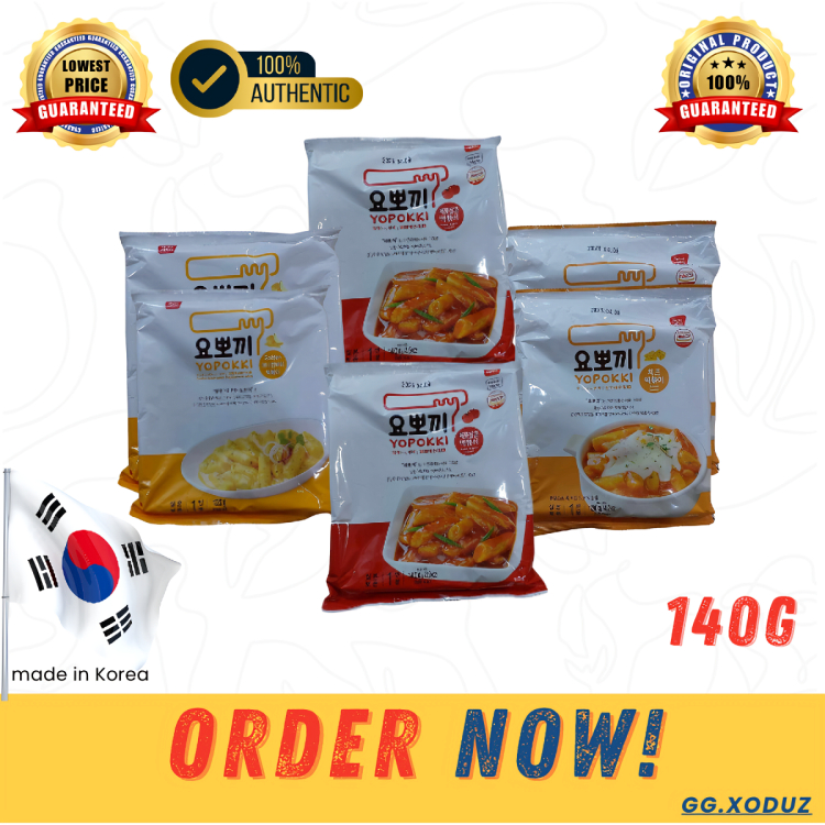 YOPOKKI [140g Pouch] Authentic Korean Tteokbokki Rice Cake Instant ...