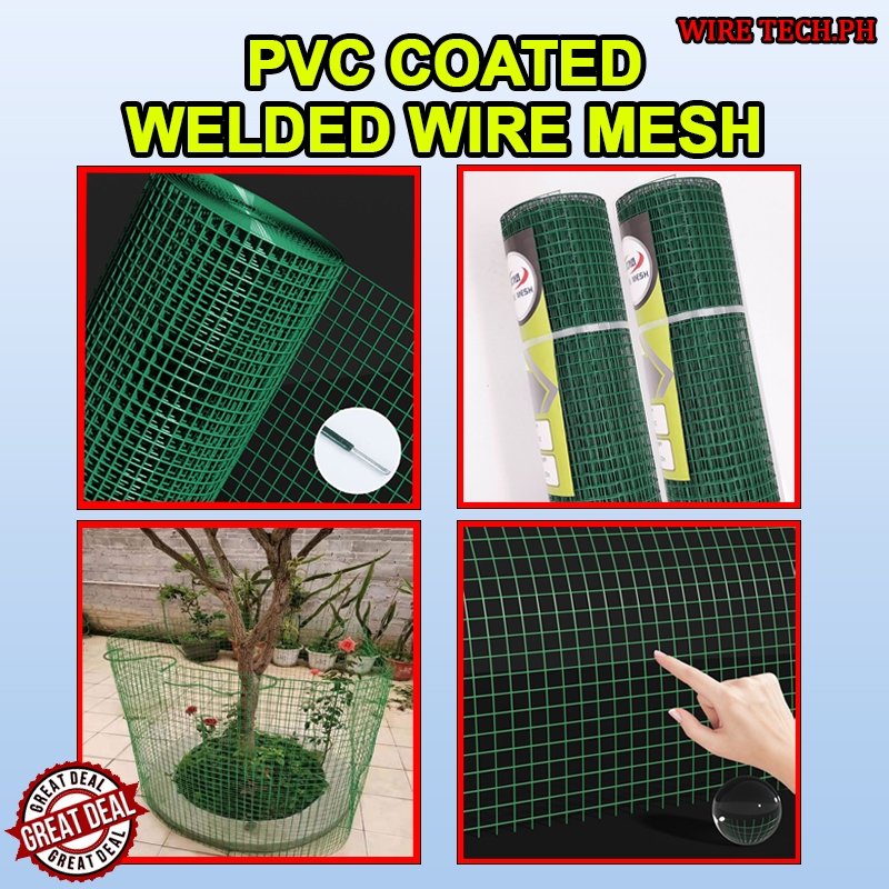 PVC Coated Wire Mesh Green Screen Wire for Animal Cages, Floral Fencing ...