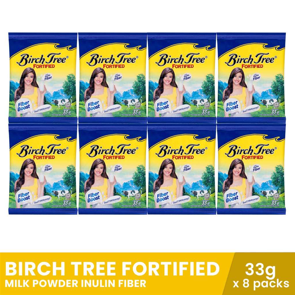 Birch Tree Fortified Milk Powder 33g x 8 [Choco or Plain] | Shopee ...