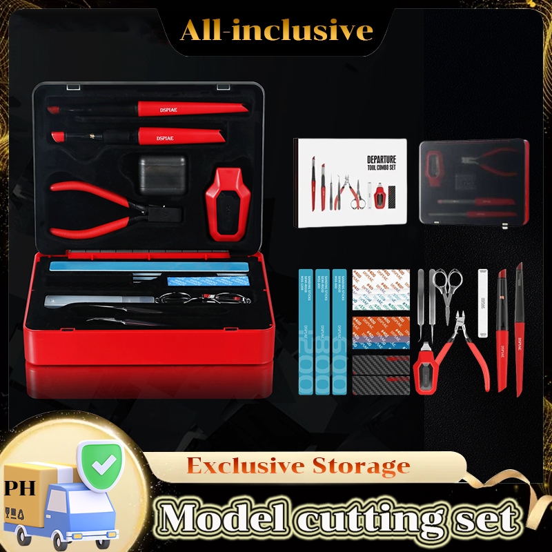 DSPIAE DIY Tools Accessories departure tool combo set with Tool Box Pliers Pen Knife Sandpaper ...