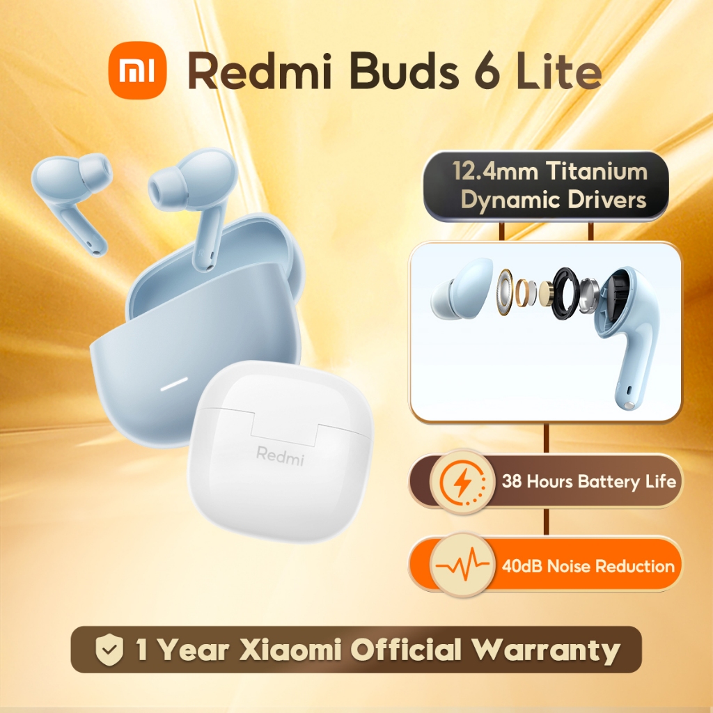 【1Year Warranty】Redmi Buds 6 Lite Wireless Earphones AI Noise Reduction ...