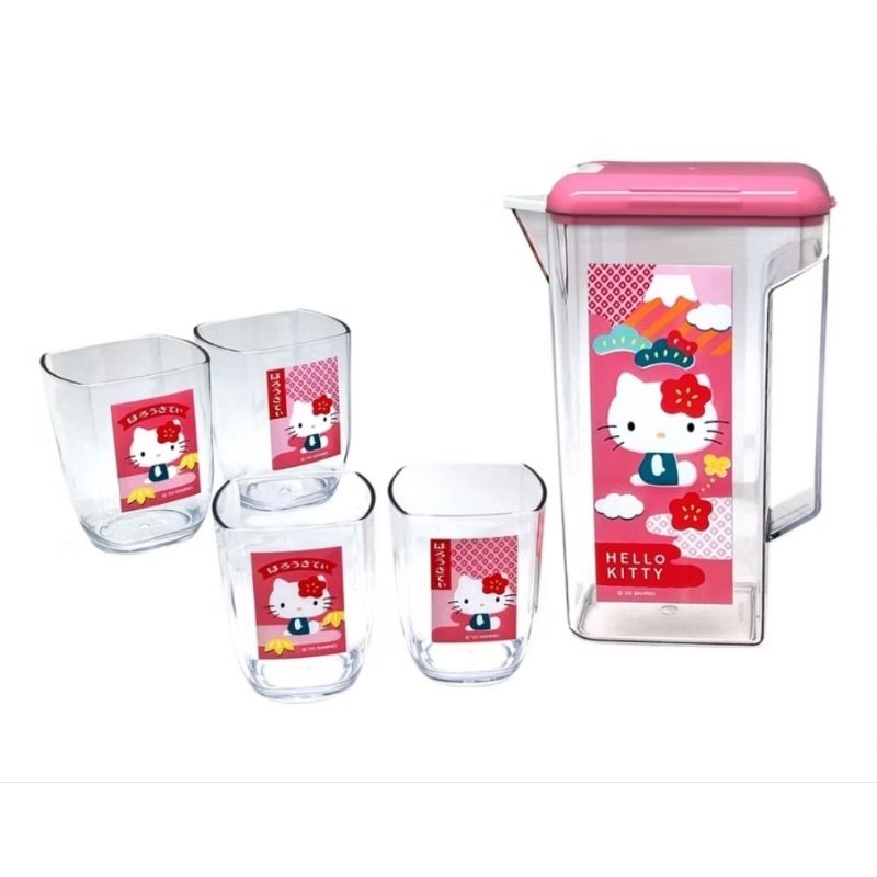 Hello kitty Sanrio Plastic Pitcher with 4 Cups 1550ml | Shopee Philippines