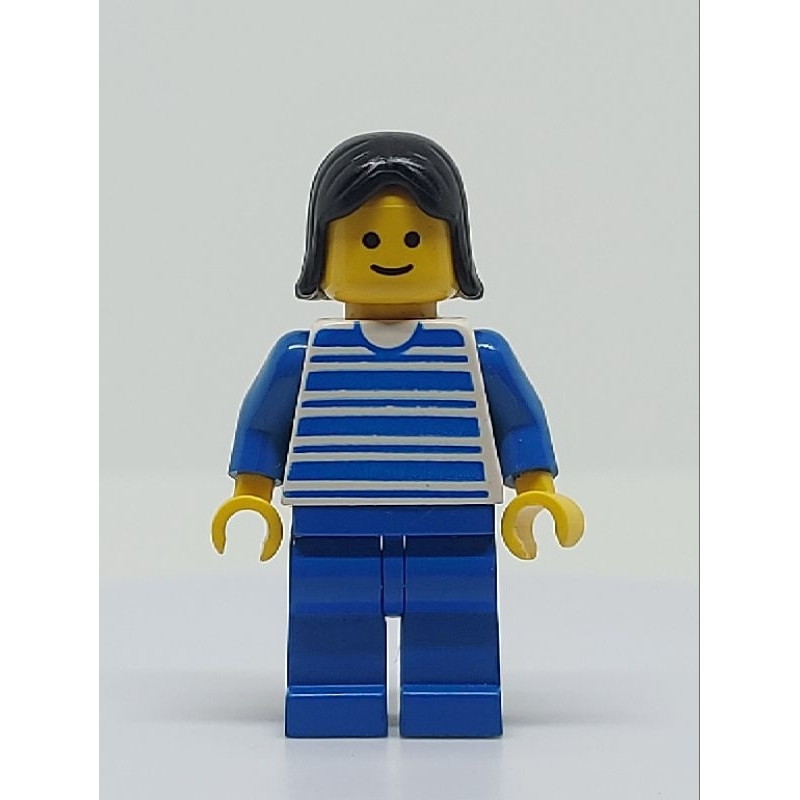 LEGO Town - Horizontal Lines Blue - Blue Arms - Blue Legs, Black Female ...
