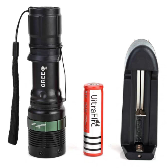 CREE LED Rechargeable Flashlight 8000lumens zoomable Police ...
