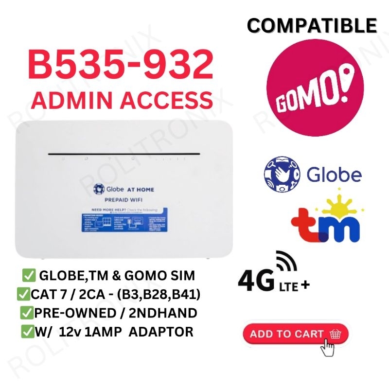 B535-932 PREPAID WIFI LTE ADVANCE GLOBE/GOMO (2NDHAND/USED) | Shopee ...