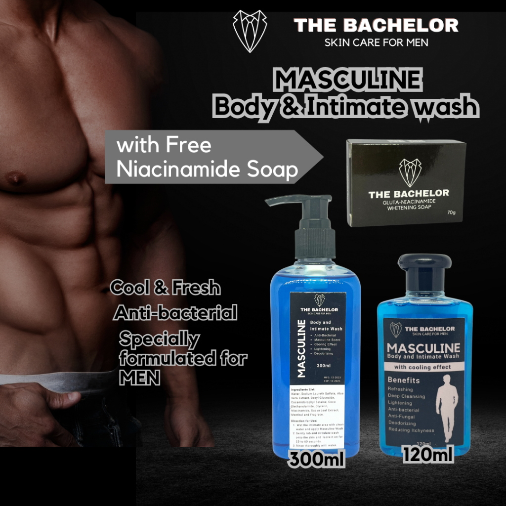 The Bachelor Masculine wash body & Intimate wash 300ml and 120ml for ...