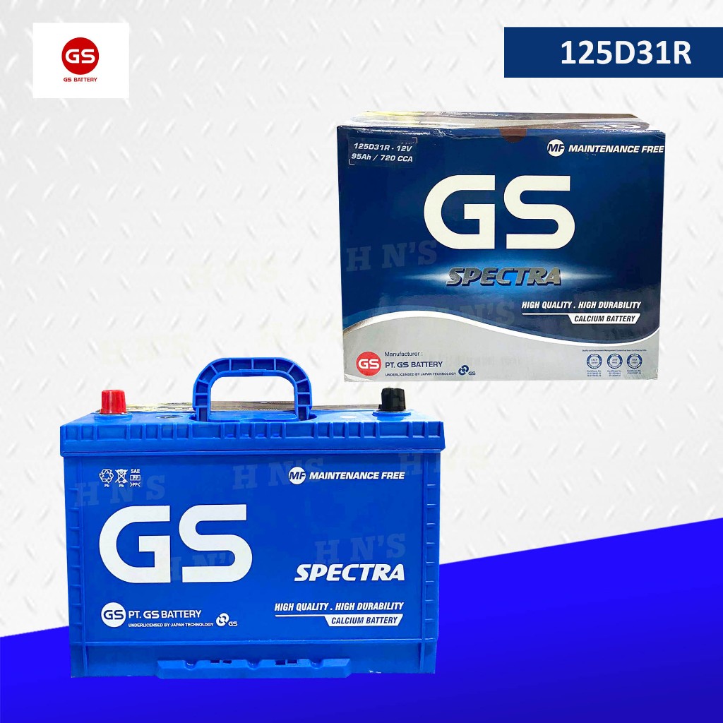 GS SPECTRA 3SM Reverse ( 125D31R ) Maintenance Free Car Battery with 18 months warranty | Shopee ...