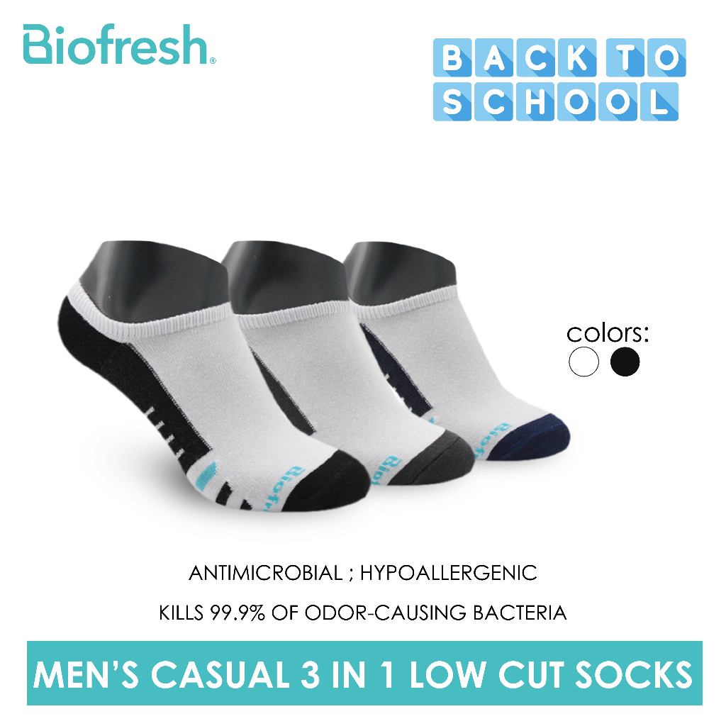Biofresh Men’s Antimicrobial Odor Free Cotton Ankle Lite Thin Casual ...