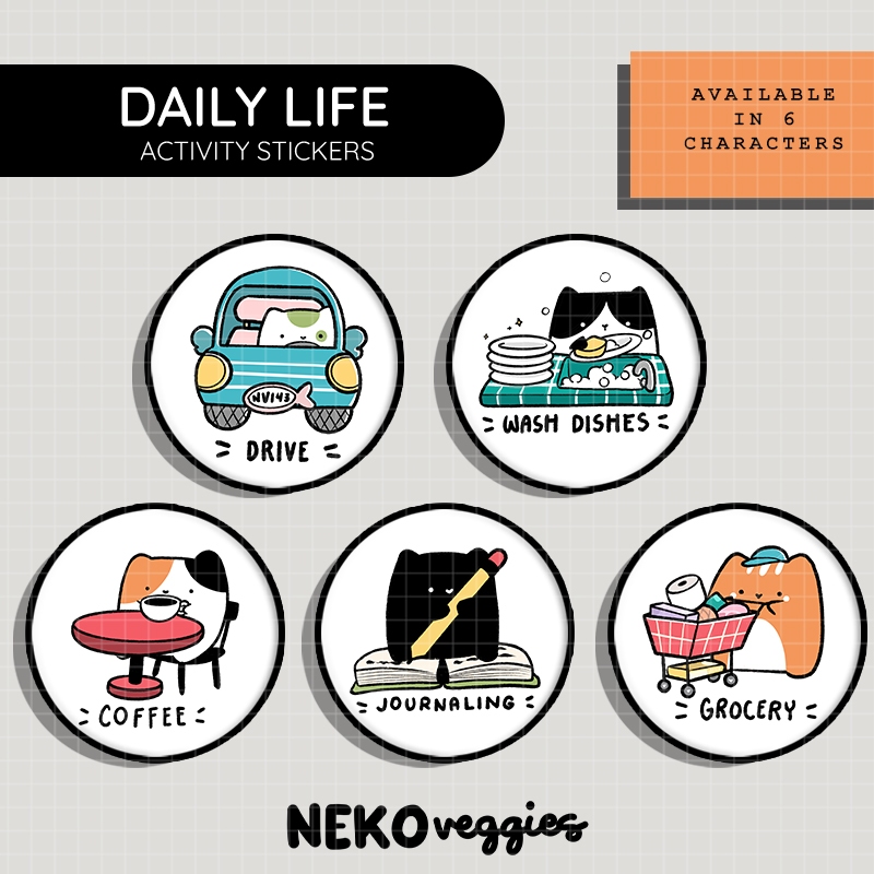 Activity Neko Sticker| PaperdollzCo | nv001 nv002 nv003 nv004 nv005 ...