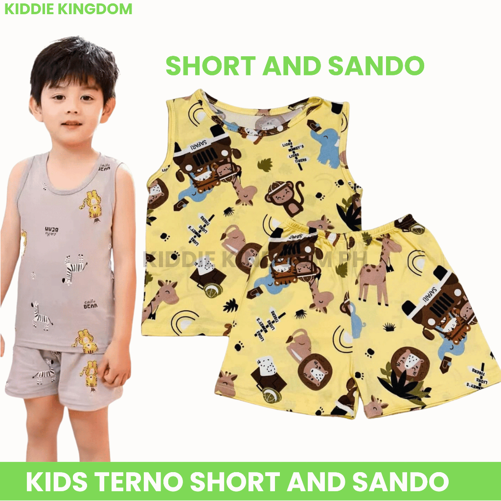 Kids Sando Terno and Short Set - Perfect Pambahay Terno for Boys ...